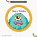 Monster Happy Birthday Banner PRINTABLE Monster Party Happy - Etsy