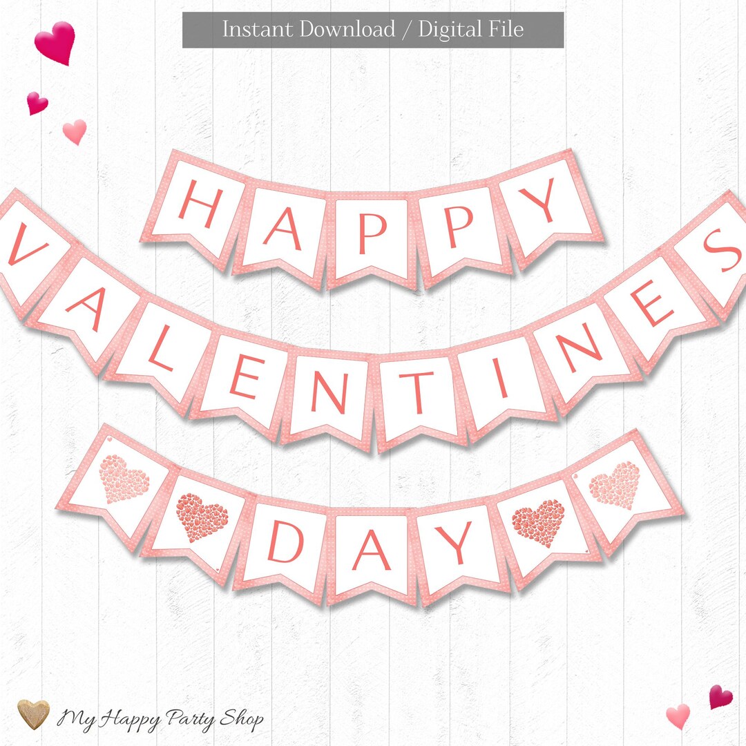 Valentine's Day Banner | PRINTABLE | Valentine Party | Valentine's Day ...