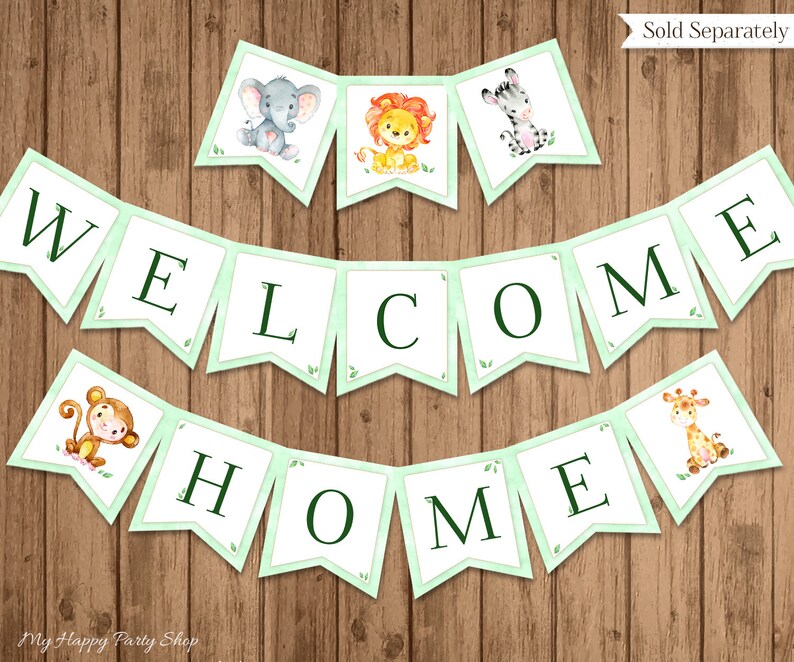 Safari Banner PRINTABLE Safari Baby Shower Banner Welcome | Etsy