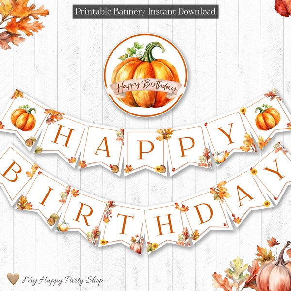 Fall Birthday Banner - Etsy