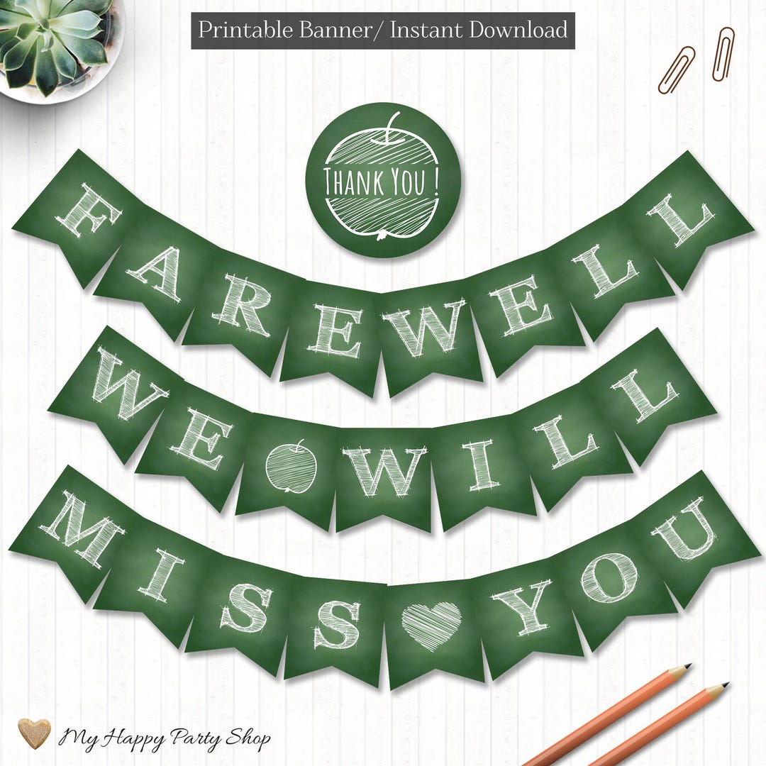 Farewell Banner | PRINTABLE | We Will Miss You Banner | Teacher ...