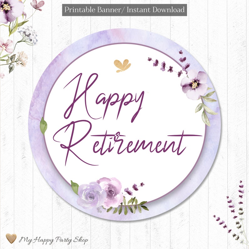 Retirement Banner, PRINTABLE, Happy Retirement, Retirement Party Decor ...
