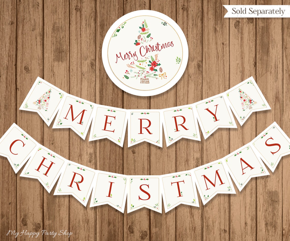 Christmas Banner PRINTABLE DIY Joy Banner Merry Christmas - Etsy