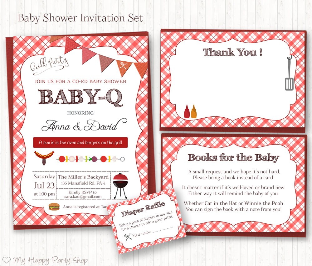 BABY-Q Banner, PRINTABLE, BBQ Baby Shower, Red, Babyq Shower Decor ...