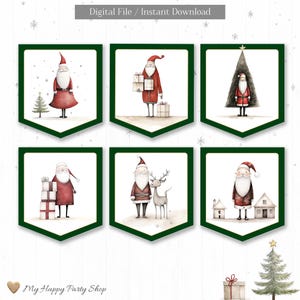 Christmas Banner, PRINTABLE, DIY, Santa Banner, Merry Christmas Banner ...