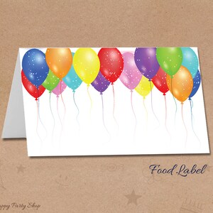 Balloons Favor Tags, PRINTABLE, Balloons Thank You Tags, Birthday ...