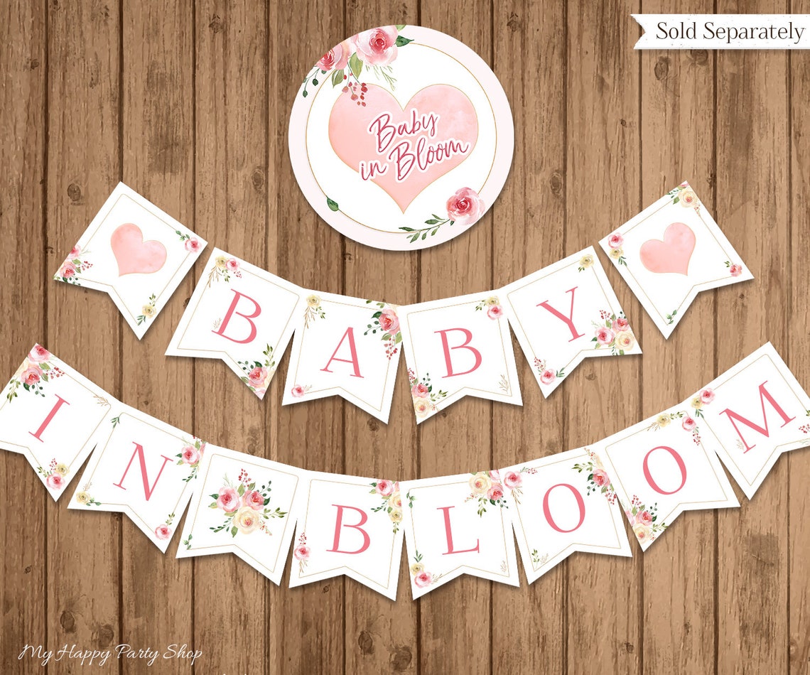 It's a Girl Banner PRINTABLE DIY Roses Baby Shower | Etsy