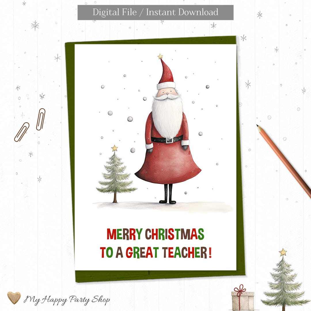 Christmas Greeting Card | PRINTABLE | School Christmas | Teacher ...
