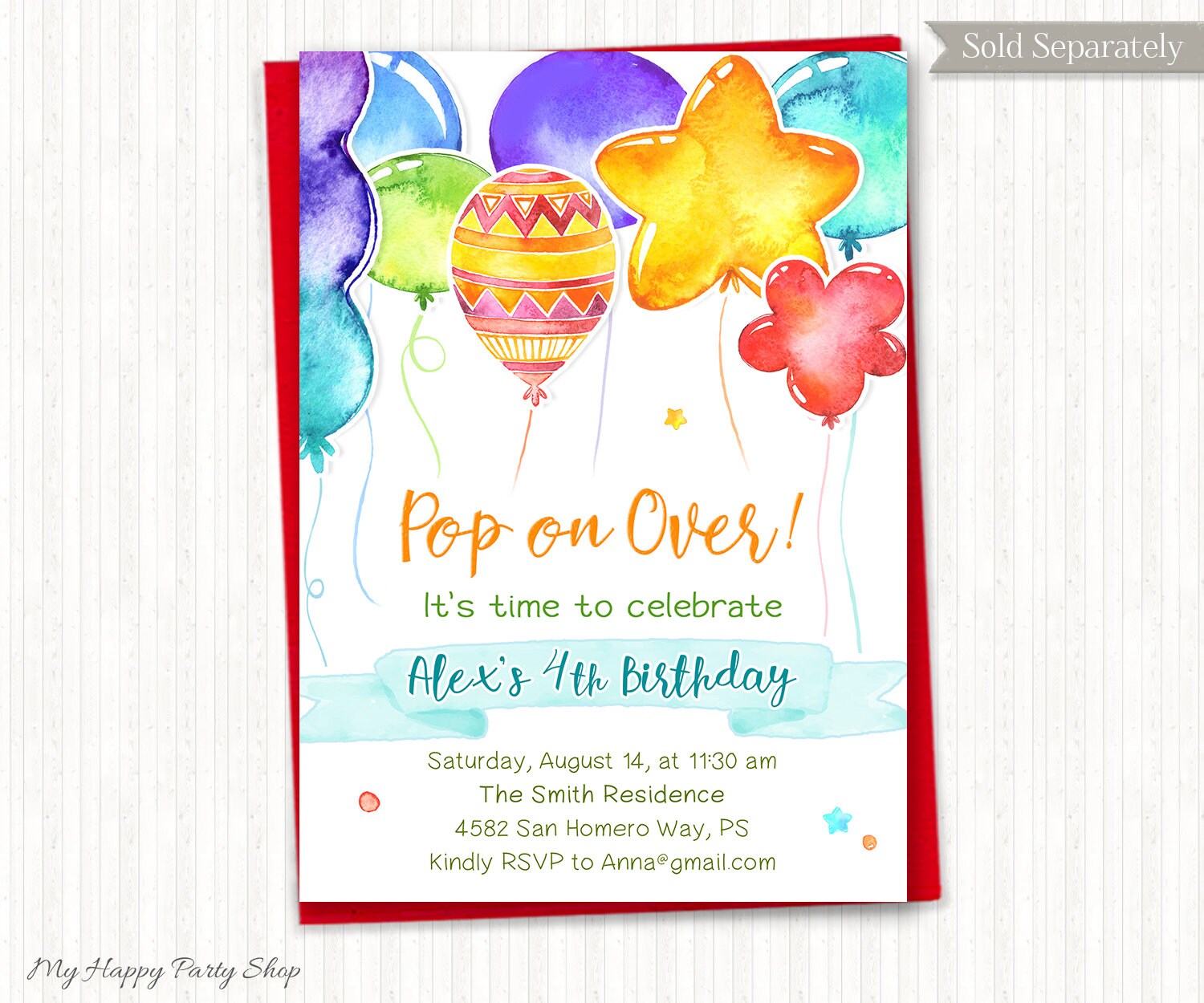 Balloons Happy Birthday Banner, PRINTABLE, Balloons Party Decor ...