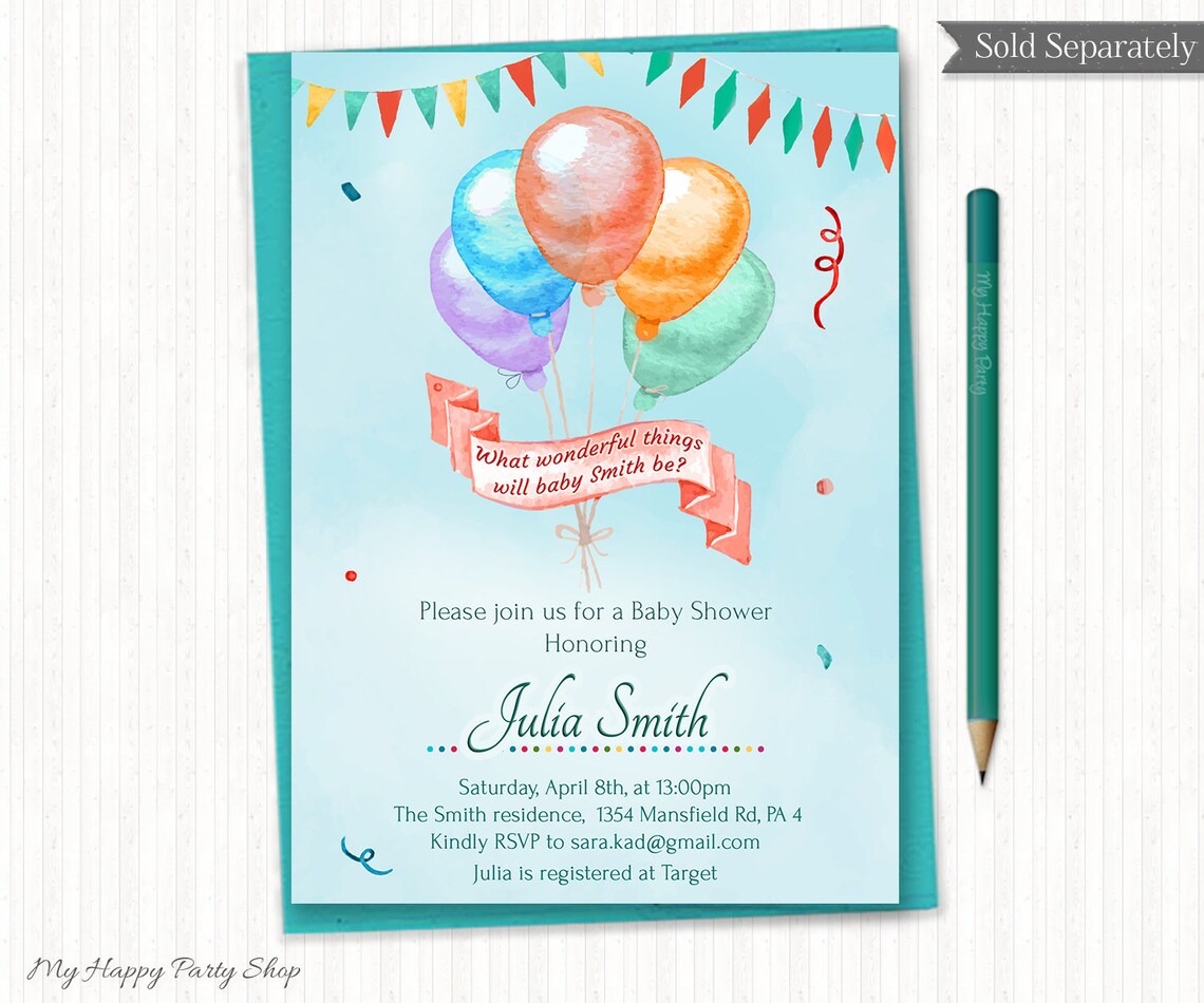Balloons Welcome Baby Banner PRINTABLE the Wonderful Things - Etsy