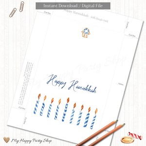 Hanukkah Greeting Card | PRINTABLE | Festival of Lights | Menurah ...