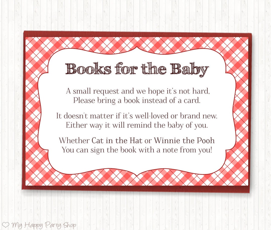 BABY-Q Book Request - PRINTABLE, Book Instead of a Card, Baby Q Shower ...