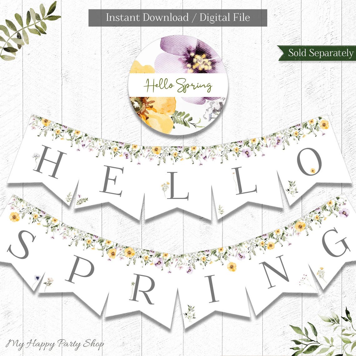 Wild Flower Welcome Baby Banner, PRINTABLE, Floral Welcome Baby, Spring ...