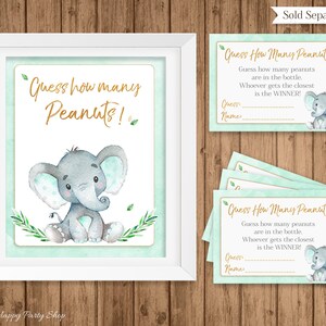 Mint Elephant Favor Tags, PRINTABLE, Mint Green, Cute Elephant Tags ...