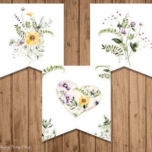 Happy Birthday Banner, PRINTABLE, Floral Birthday Banner, Birthday ...