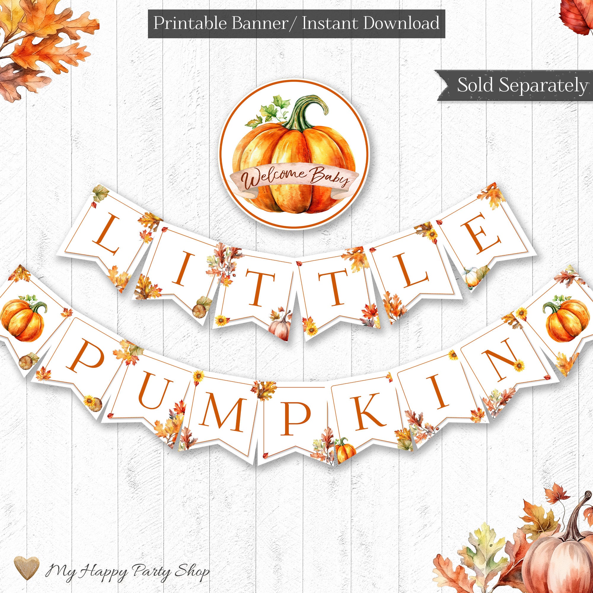 Hello Fall Banner, PRINTABLE, Welcome Fall Flag, Fall Party Decor ...
