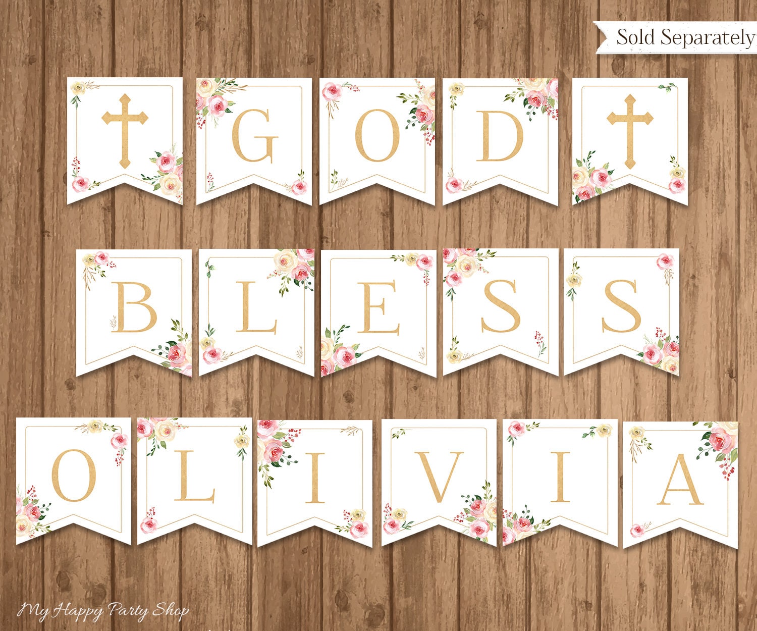 Happy Birthday Banner PRINTABLE Roses Birthday Banner Pink | Etsy Canada