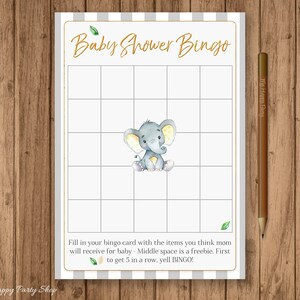 The Price is Right Card, PRINTABLE, Yellow Elephant, Elephant Shower ...