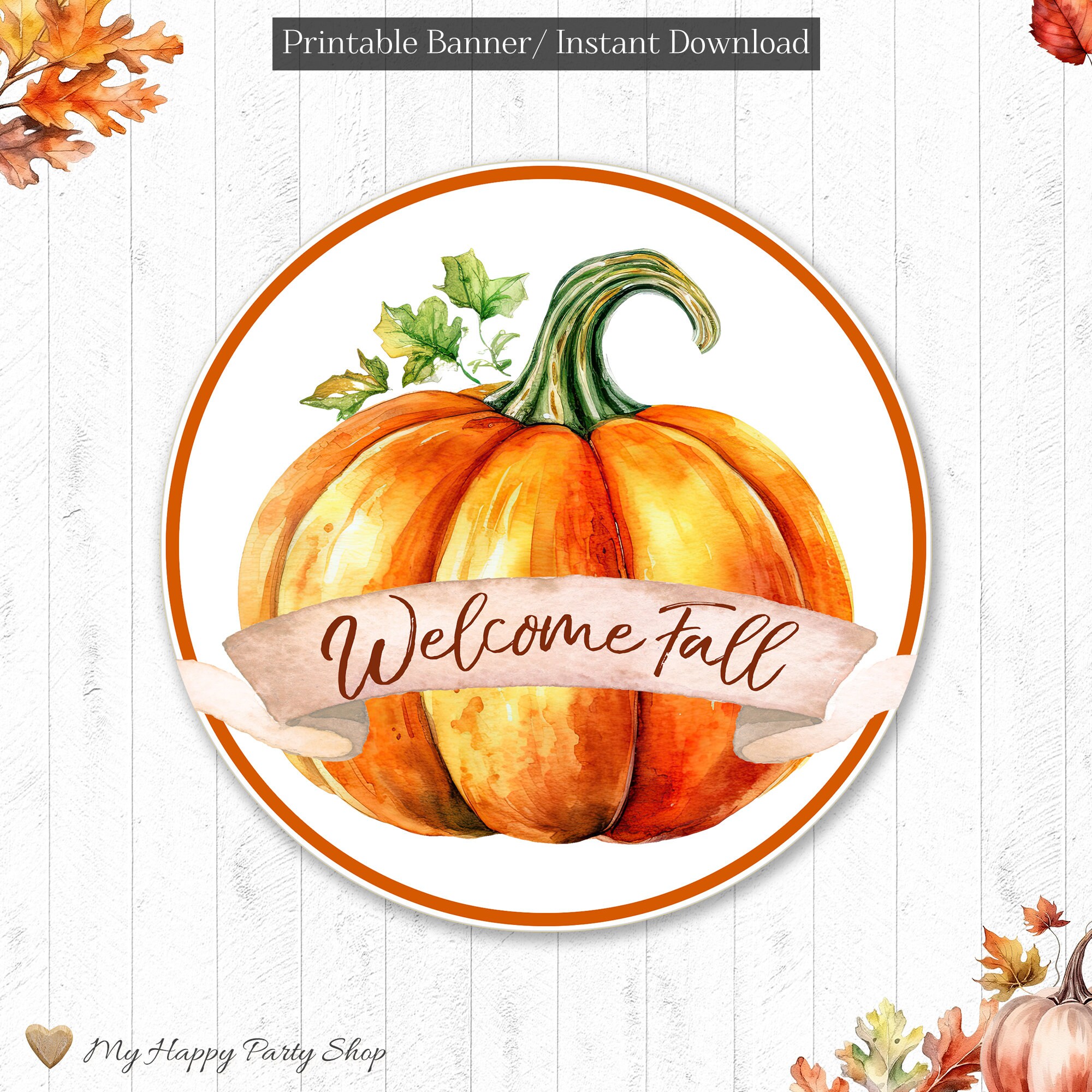 Hello Fall Banner, PRINTABLE, Welcome Fall Flag, Fall Party Decor ...