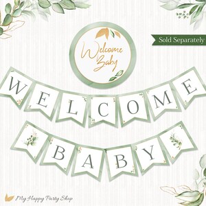 It's a Boy Banner, PRINTABLE, Olive Green Welcome Baby, Sage Baby ...
