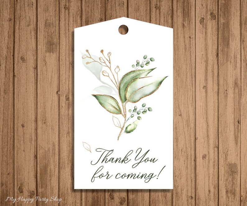 Greenery Thank You Tags PRINTABLE Greenery Favor Tags | Etsy