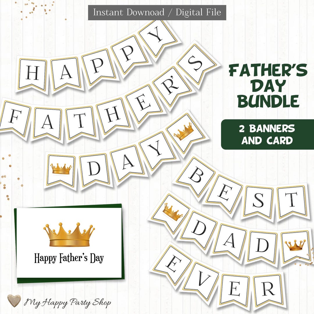 Father's Day Decor | Fathers Day Banner Bundle | PRINTABLE | Dad You're ...