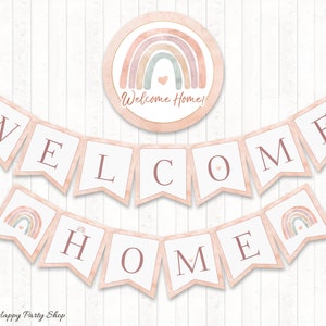 Rainbow Welcome Home Banner, PRINTABLE, Rainbow Homecoming Banner ...