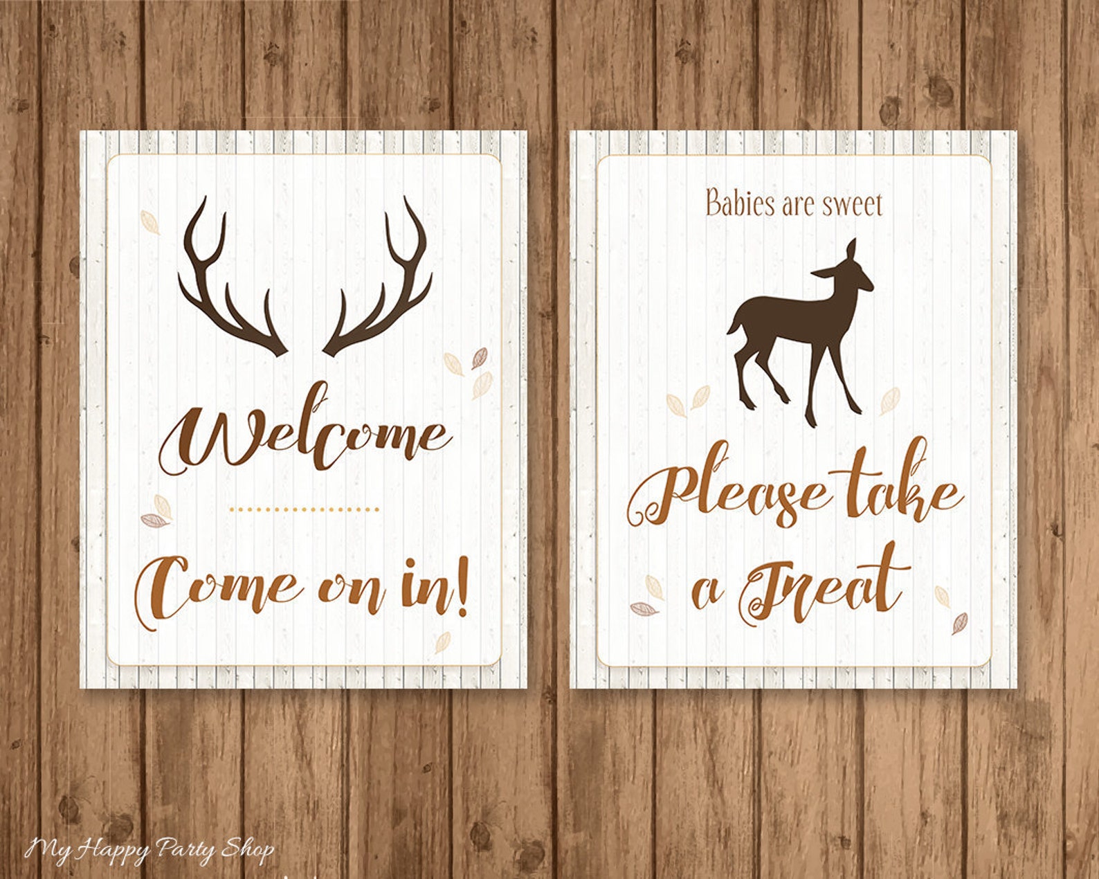 Deer Baby Shower Party Signs PRINTABLE Deer Baby Shower | Etsy