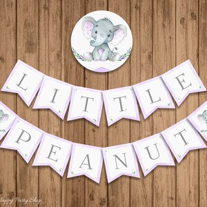 Purple Elephant Favor Tags, PRINTABLE, Cute Elephant Tags, Baby Shower ...