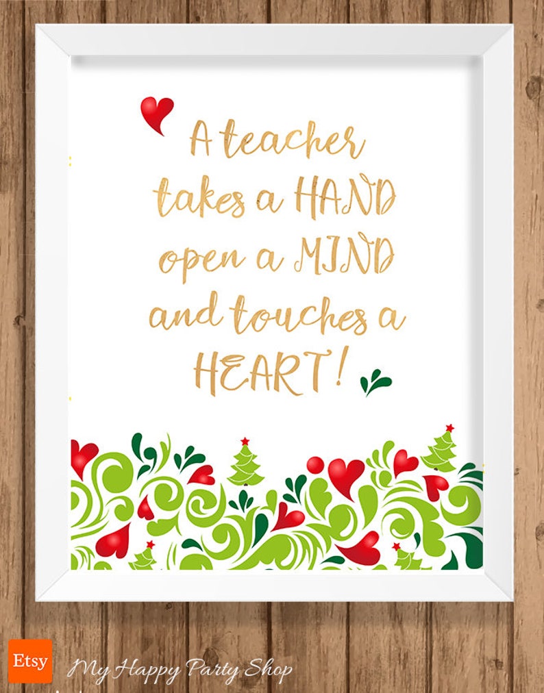Teacher Appreciation PRINTABLE Teacher Christmas Gift A - Etsy