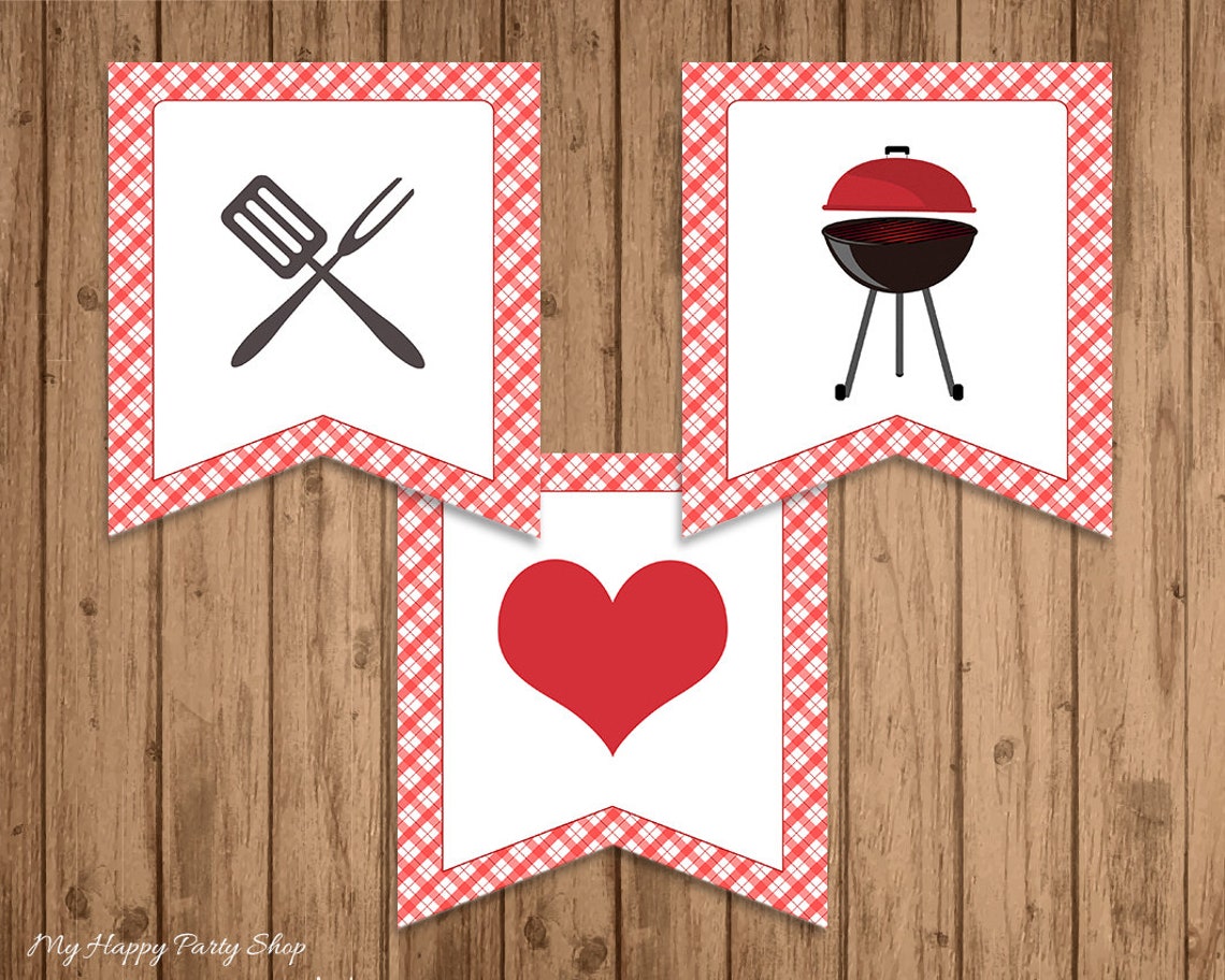 BABY-Q Banner, PRINTABLE, BBQ Baby Shower, Red, Babyq Shower Decor ...