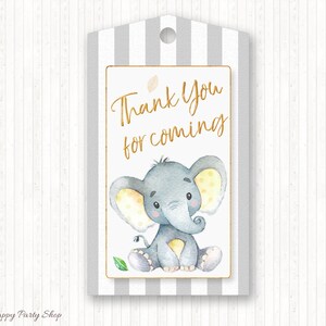 Yellow Elephant Bookplate, PRINTABLE, Elephant Baby Shower, Elephant ...