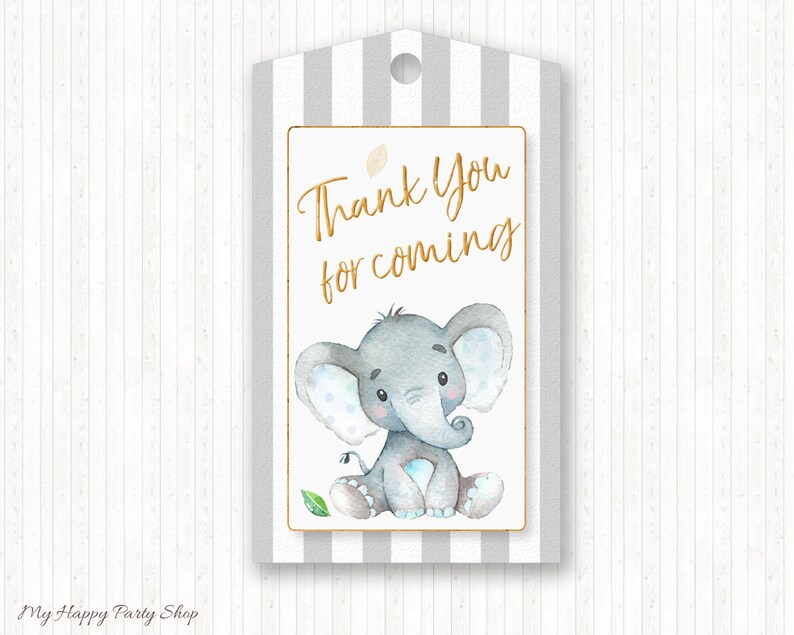 Blue Elephant Happy Birthday Banner, PRINTABLE, 1st Birthday, First ...