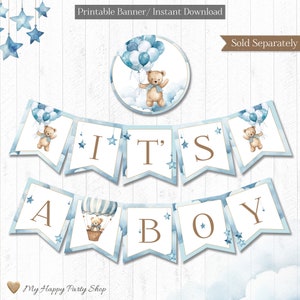 Welcome Home Banner, PRINTABLE, Teddy Bear Welcome Baby, Baby Boy ...