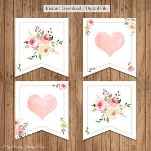 Mothers Day Banner, PRINTABLE, Roses Banner, Mom Birthday, We Love You ...