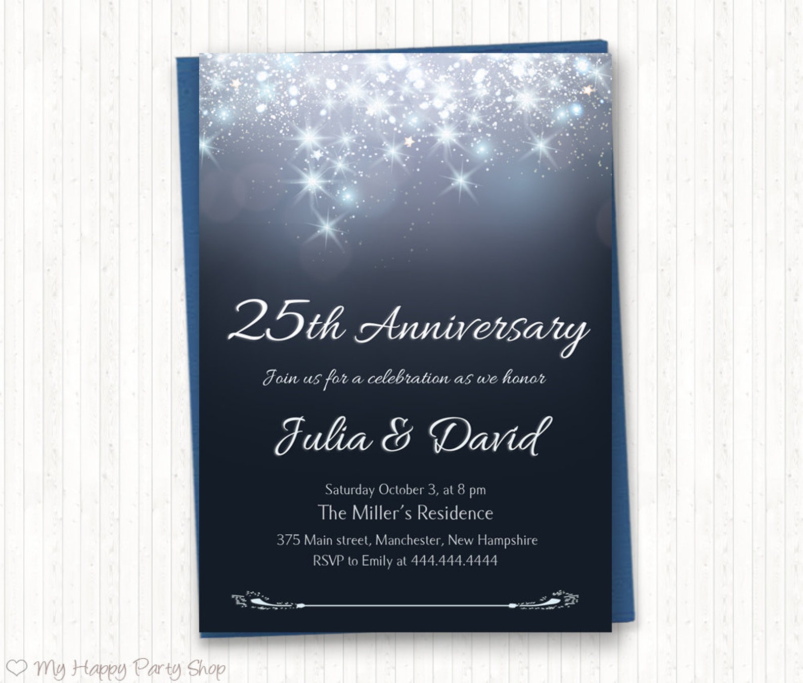 Silver Anniversary Invitations PRINTABLE 25th Anniversary | Etsy