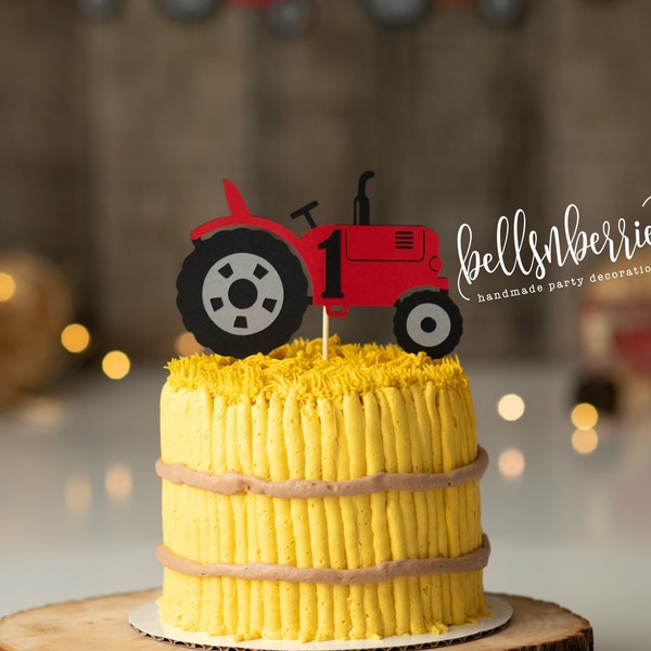 First Birthday Tractor Cake Topper - Etsy