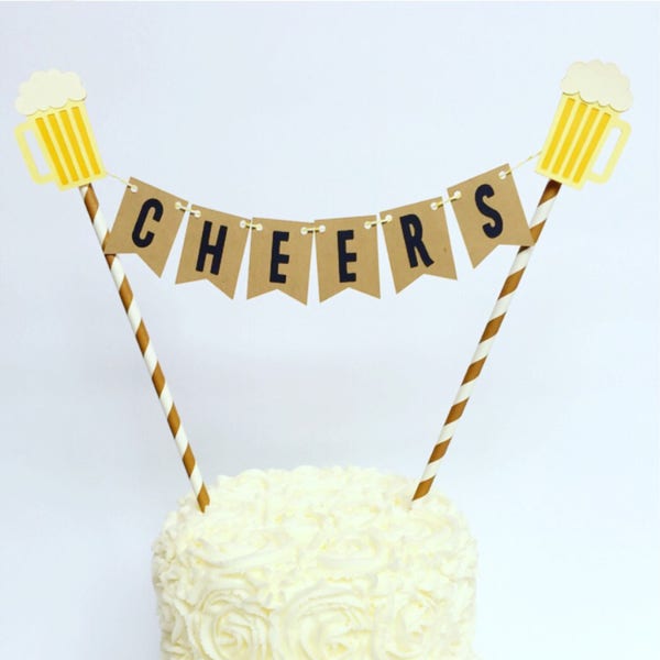Cheers and Beers to 50 Years Cake Topper - Etsy