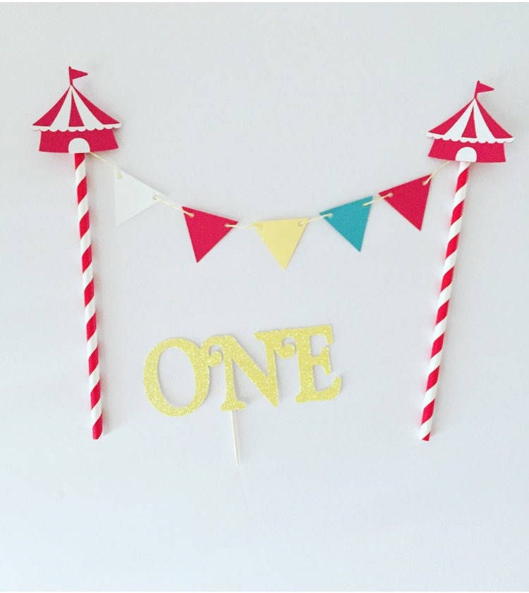 Circus Age Bunting Cake Topper / Vintage Circus / Carnival Birthday ...