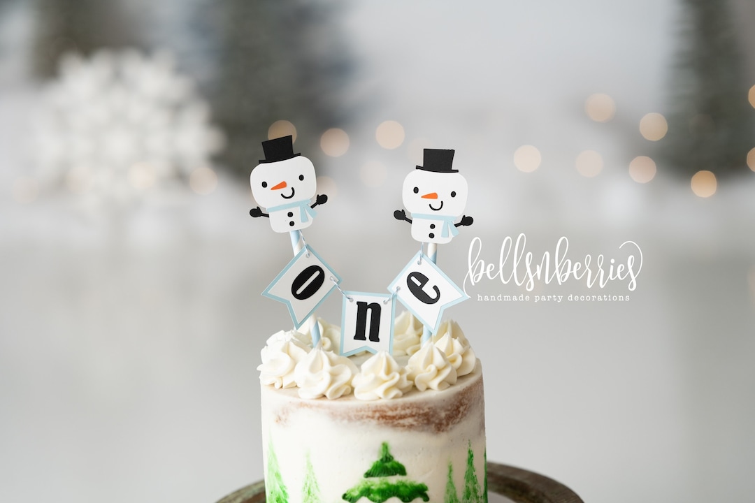 Winter Wonderland Cake Topper / Snowman Cake Topper / Snowman Birthday ...