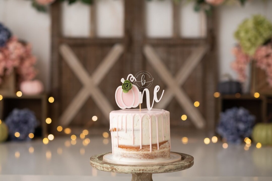 Floral Pumpkin 1st Birthday Cake Topper: Glitter Fall Smash Cake - Etsy