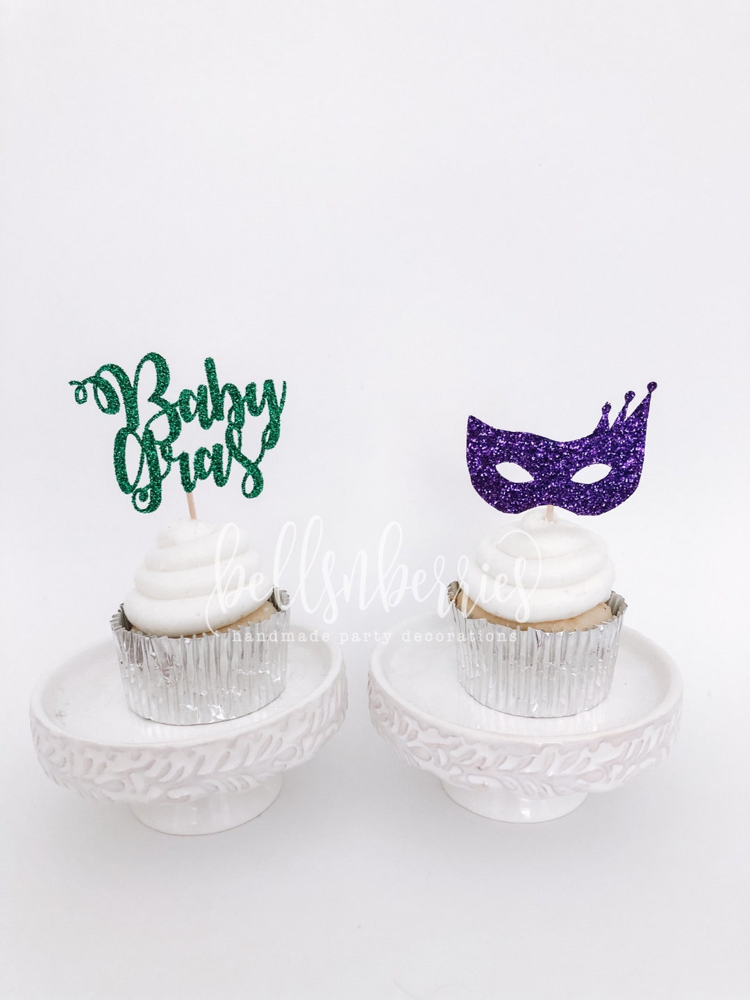 Baby Gras Cupcake Toppers / Mardi Gras Baby Shower / Fat Tuesday Baby ...