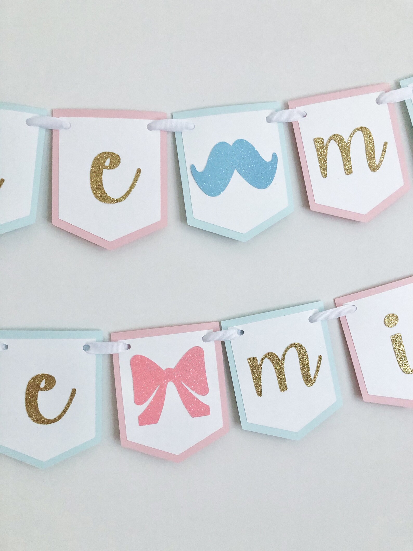 Little Man or Little Miss Banner / Gender Reveal Banner / - Etsy