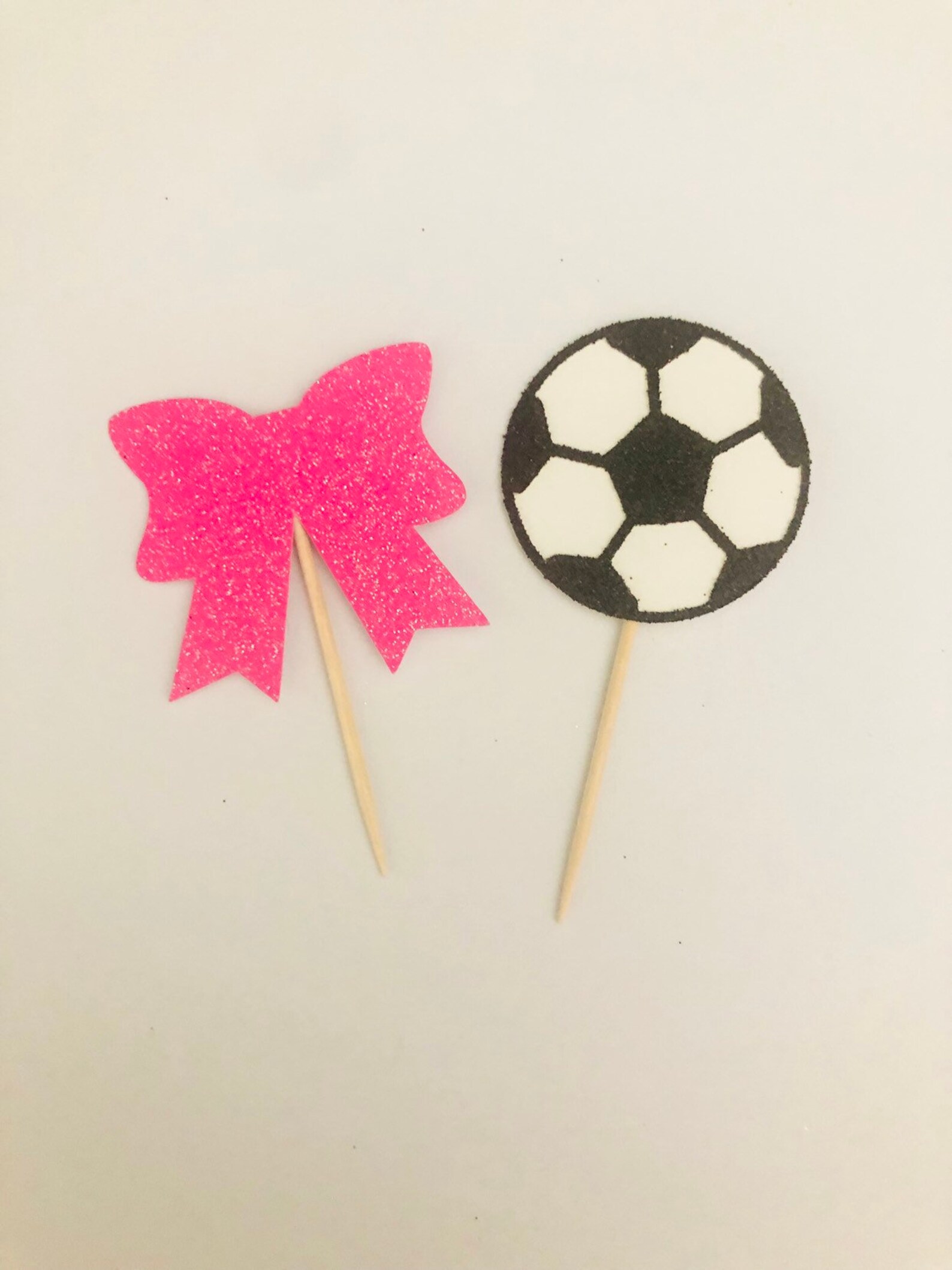 Goals or Bows Cupcake Toppers/ Soccer Cupcake Topper/ Gender - Etsy