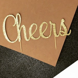 Cheers Glitter Cake Topper / Birthday Cake Topper / Congratulations ...