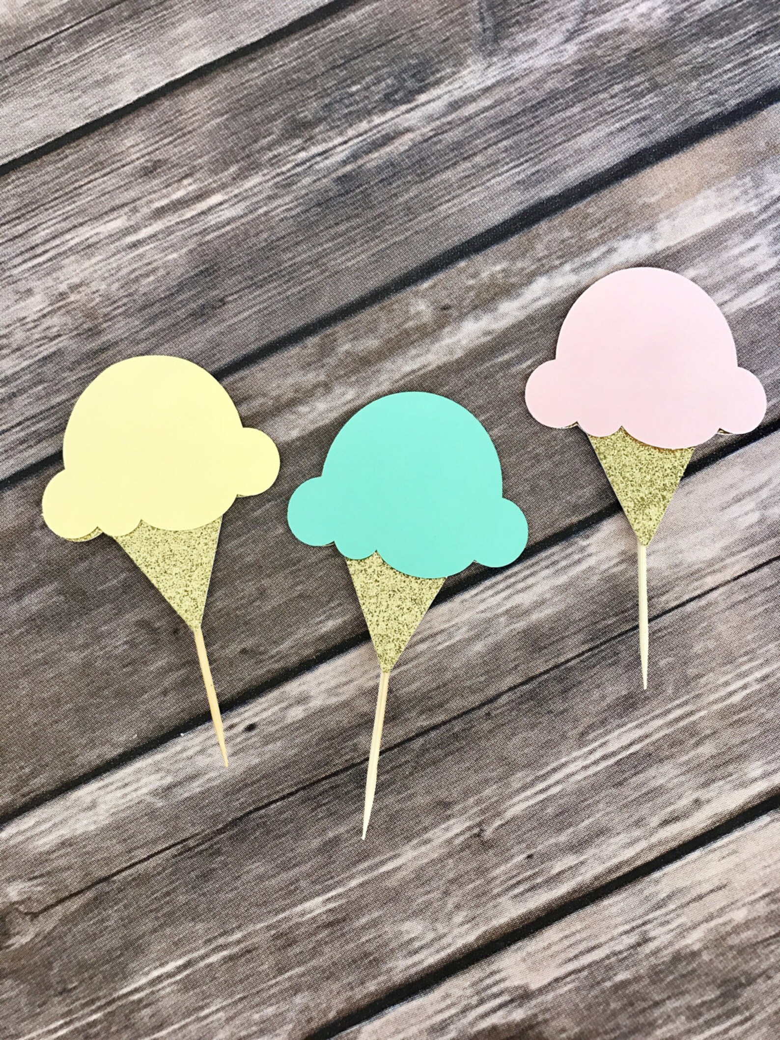 Ice Cream Cupcake Toppers/ Ice Cream Birthday Party/ Set of 12 | Etsy