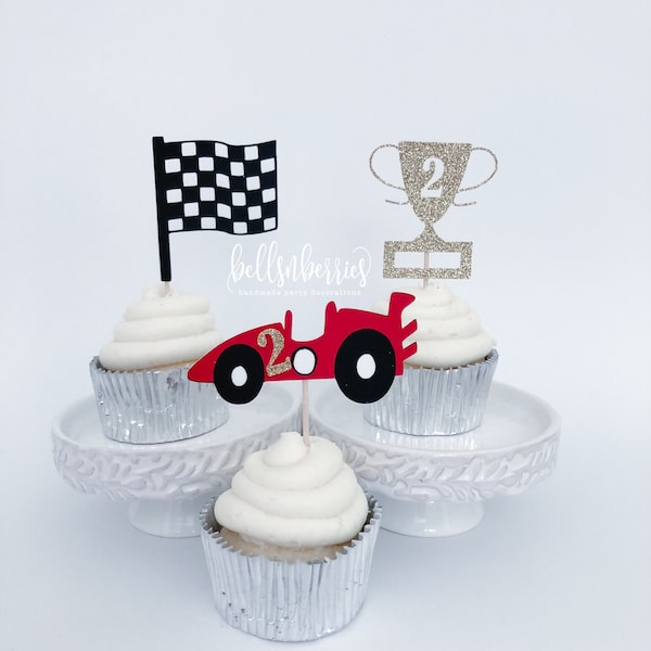 Two Fast Birthday Cupcake Toppers - Etsy