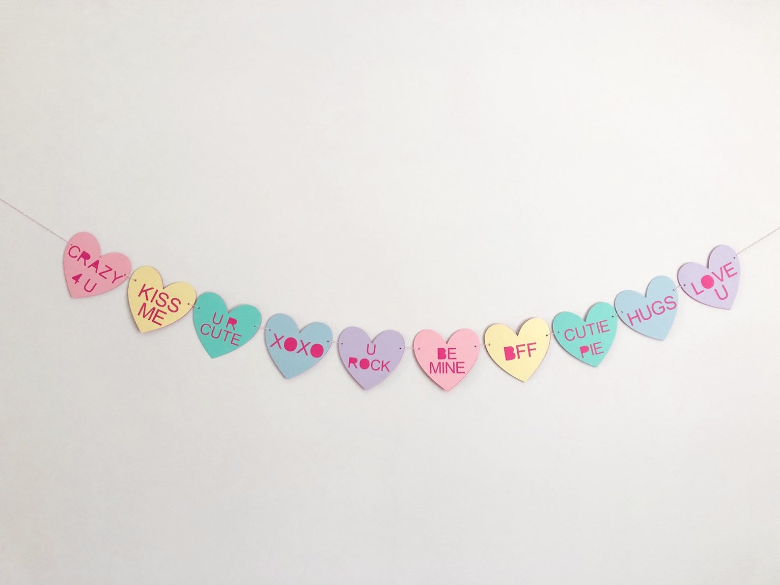 Conversation Heart Banner / Valentine's Day Decorations / - Etsy