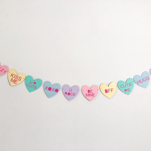Conversation Heart Banner Valentine's Day Banner Heart - Etsy