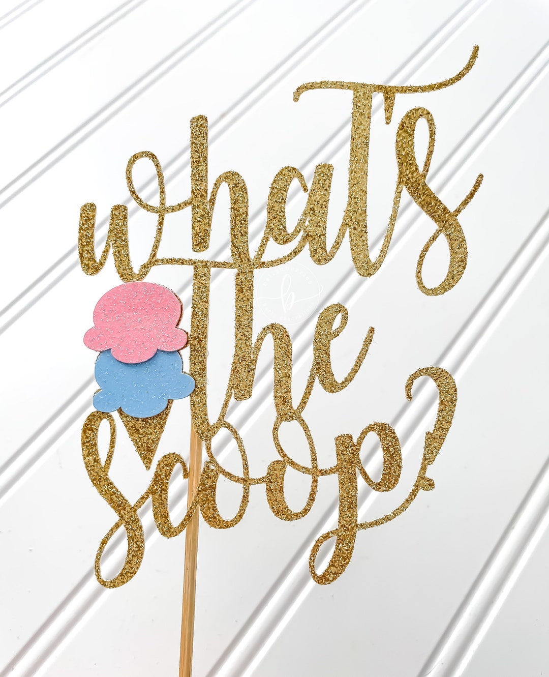 What’s the Scoop Cake Topper/ Ice Cream Gender Reveal - Etsy